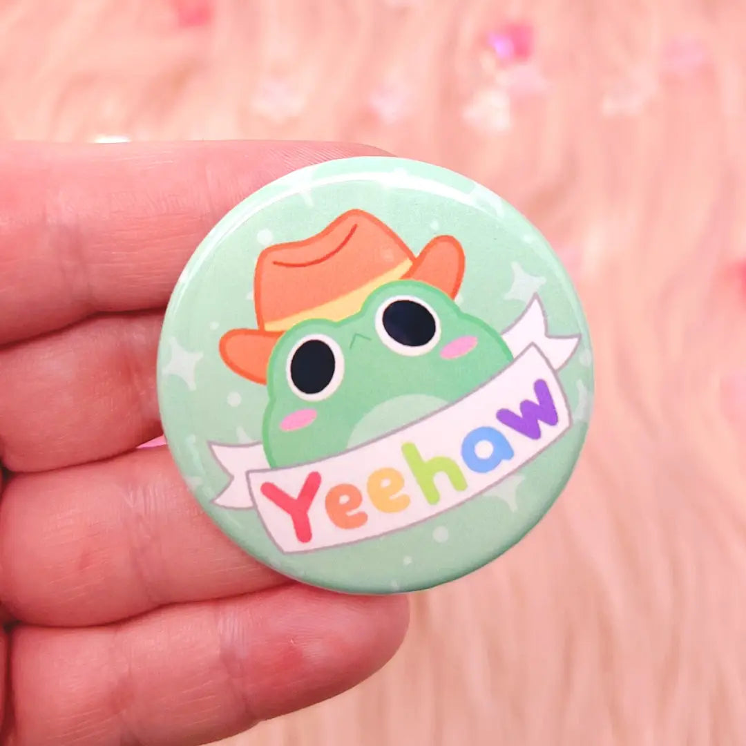 Yeehaw Frog Pinback Button – Gacha Gallery